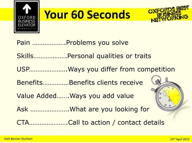 How to craft the perfect 60 second pitch | PPT
