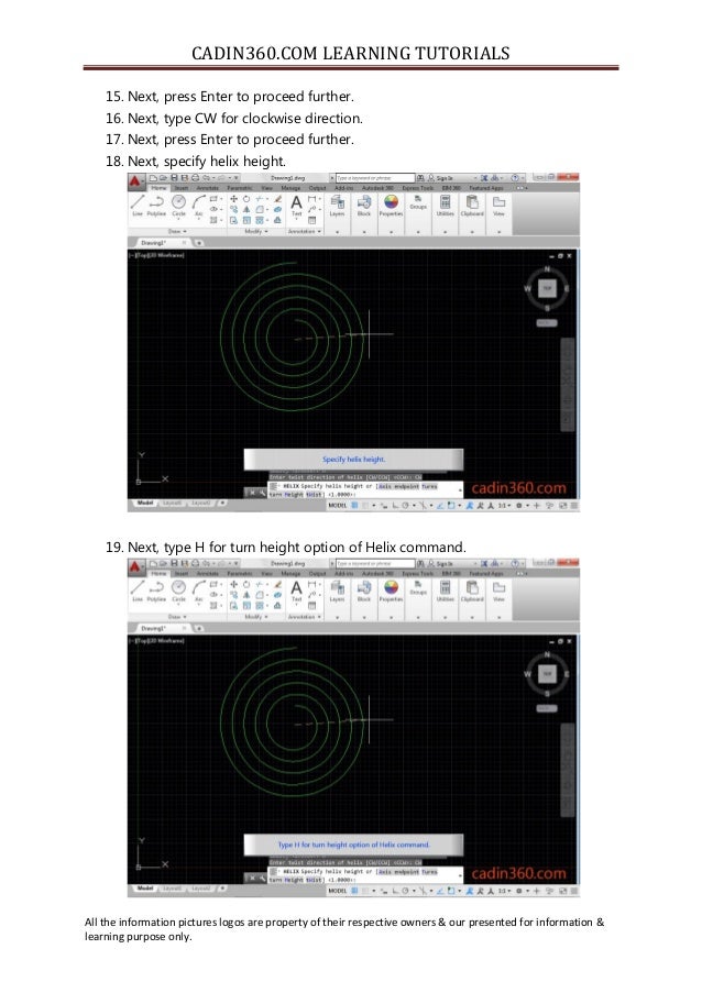 How To Create 2d Helix Using Auto Cad Helix Command