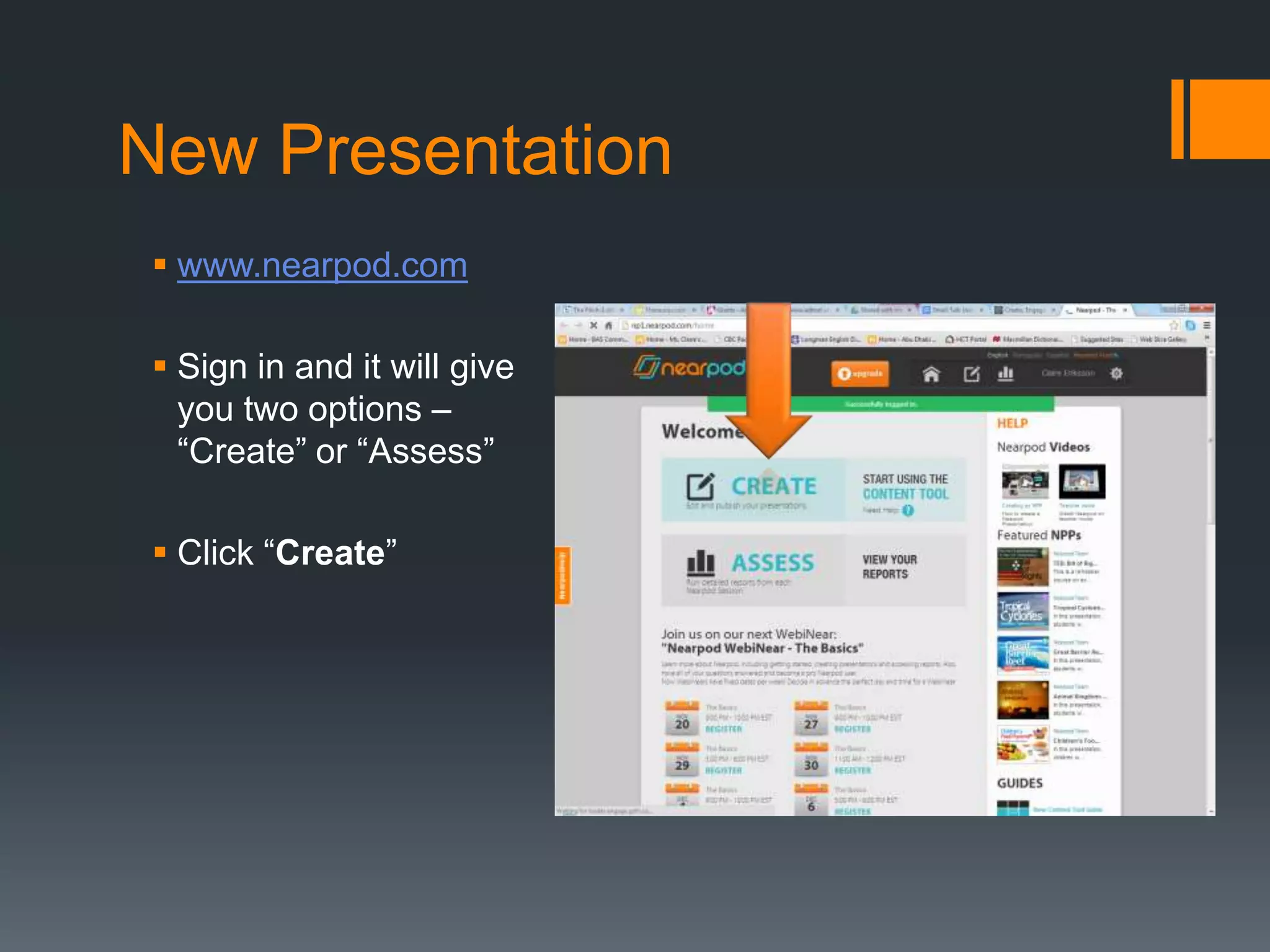 How to create a basic nearpod presentation | PPTX | Tablets and E-readers | Consumer Electronics