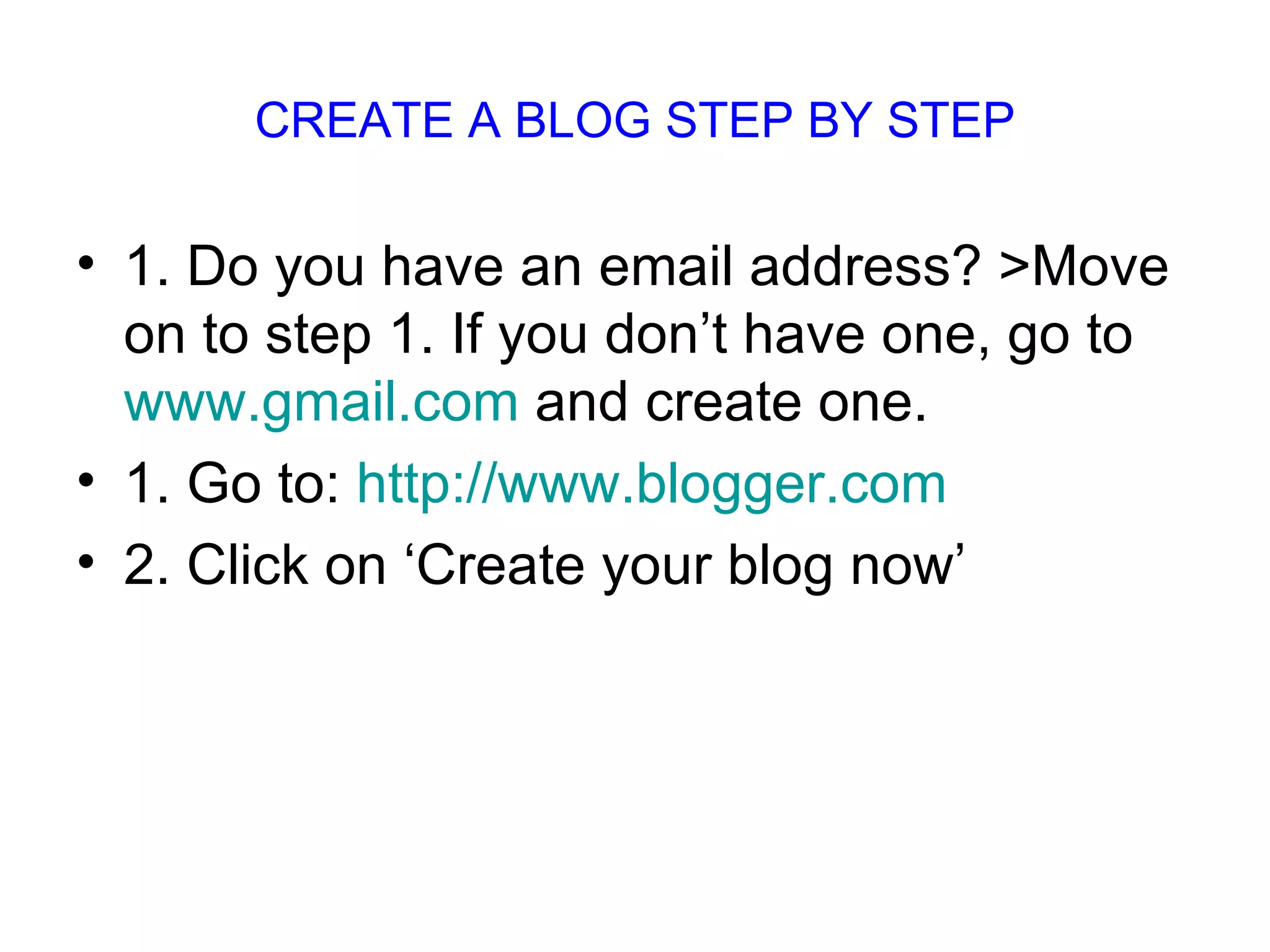How To Create A Blog! | PPT