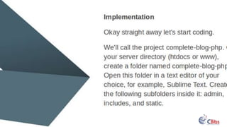 How to create a blog in php and my sql database | PPT