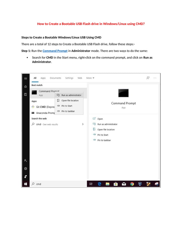 How to Create a Bootable USB Flash drive in Windows,Linux using CMD.docx