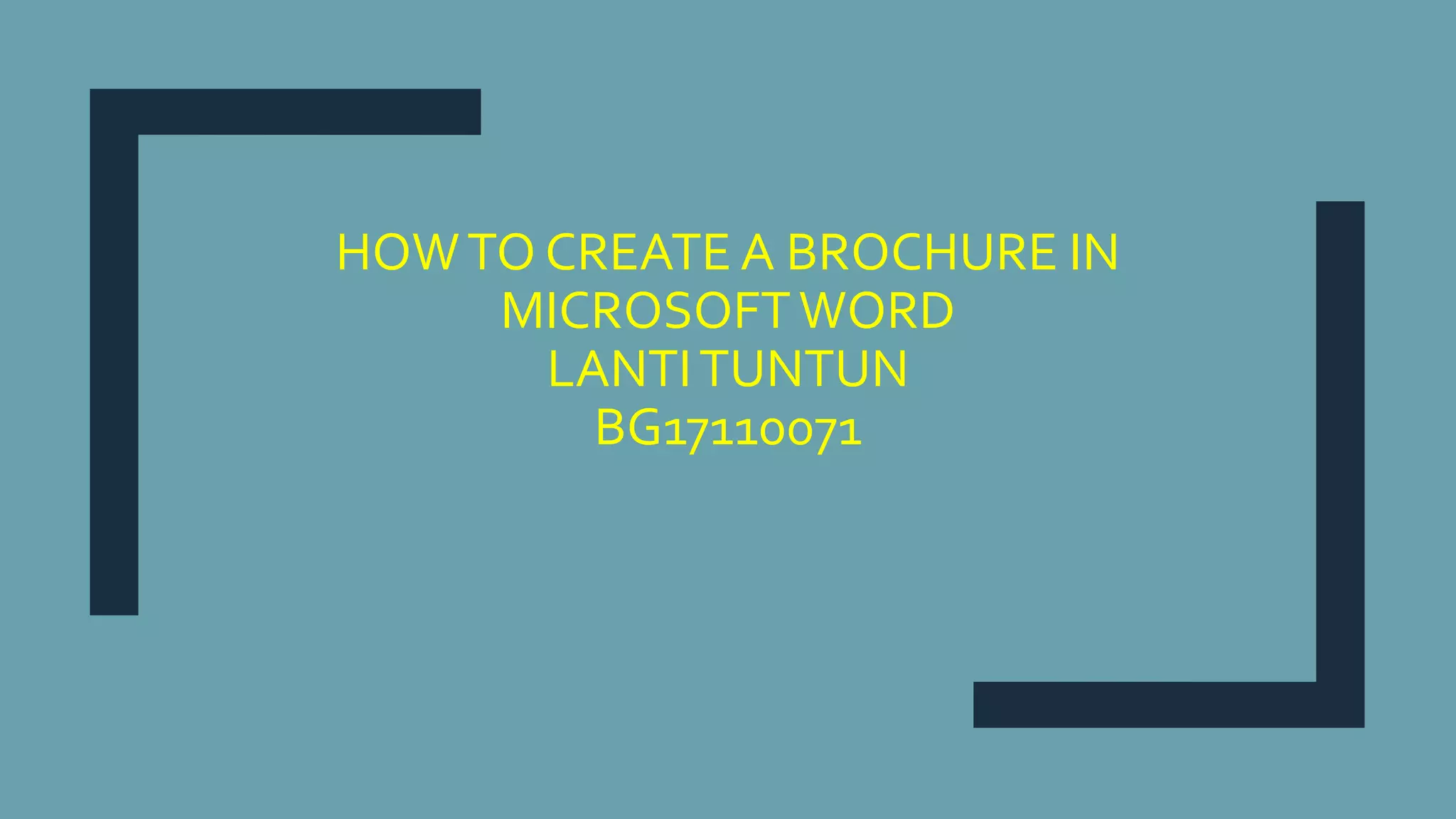 How to create a brochure in microsoft word | PPT