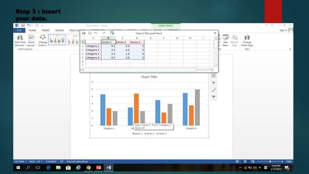 How to create a chart in word 2016 | PPT