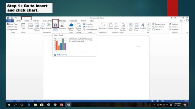 How to create a chart in Word 2016 | PPT