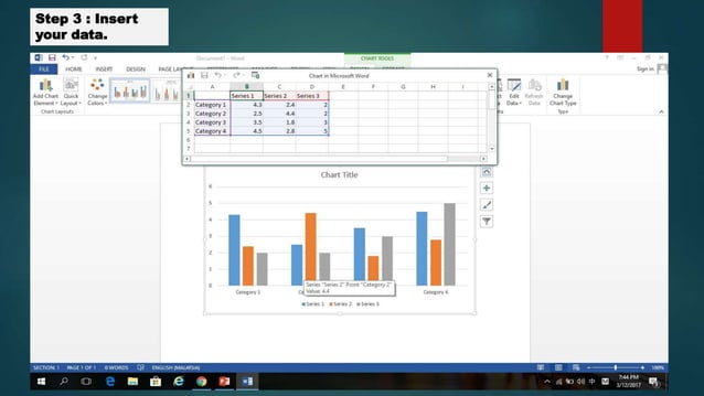 How to create a chart in Word 2016 | PPT