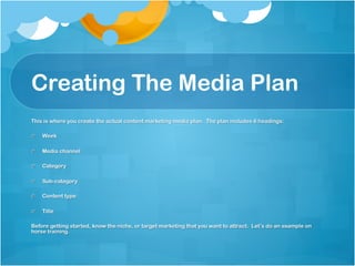 Content Marketing Media Plan | PDF