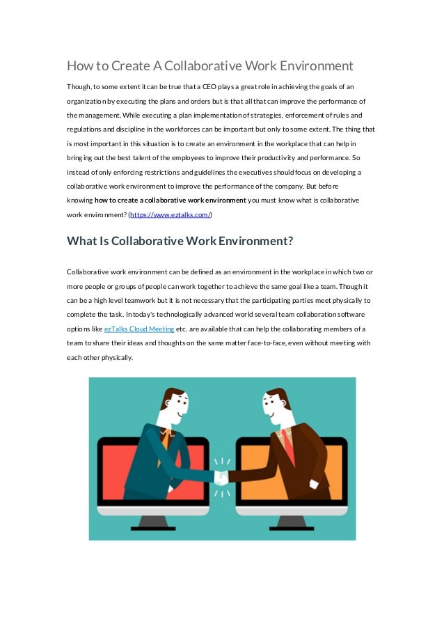 How to create a collaborative work environment