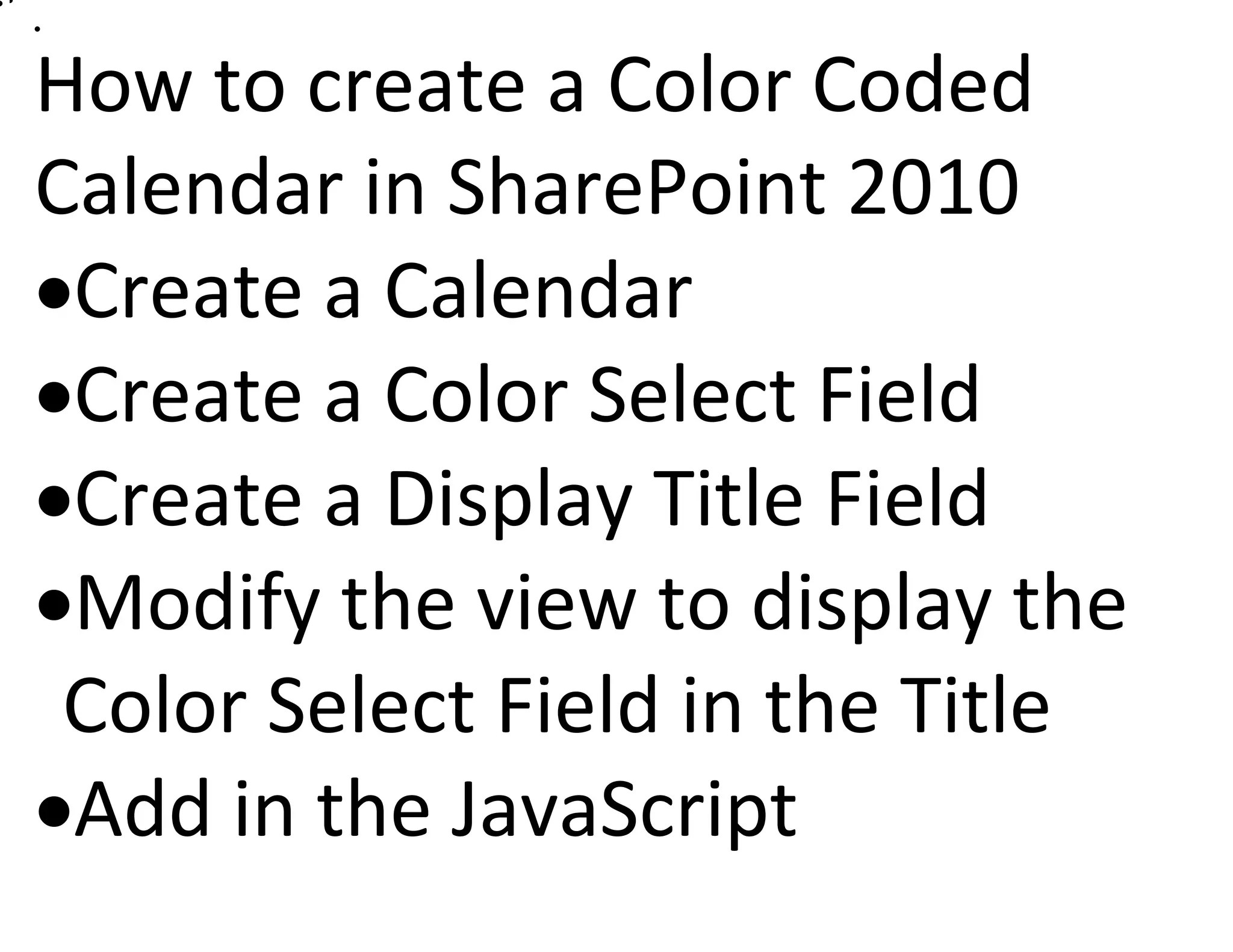 How to create a color coded calendar in share point 2010 | PPT