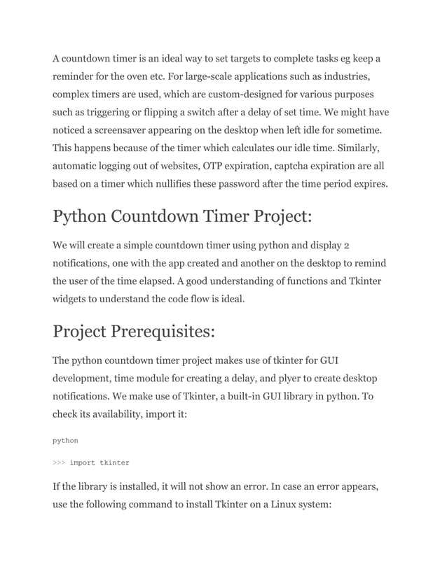 How To Create A Countdown Timer In Pythonpdf 0210