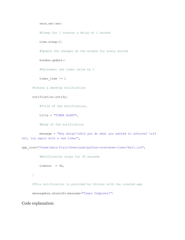 How To Create A Countdown Timer In Pythonpdf