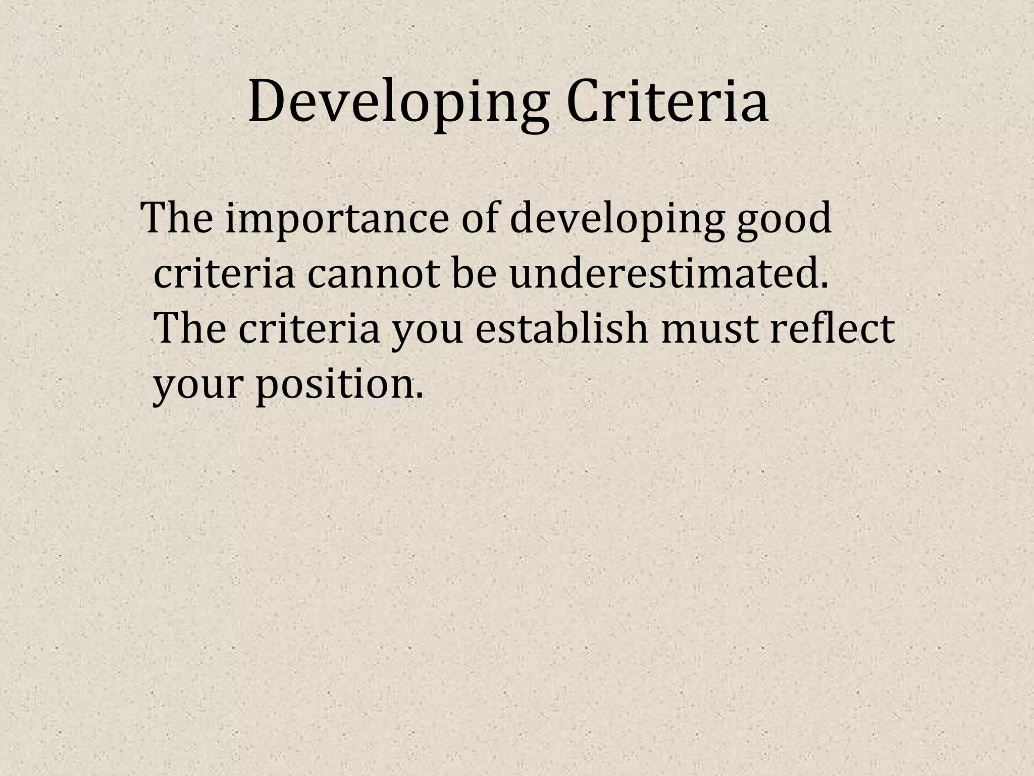 How to create a criteria (2) | PPT