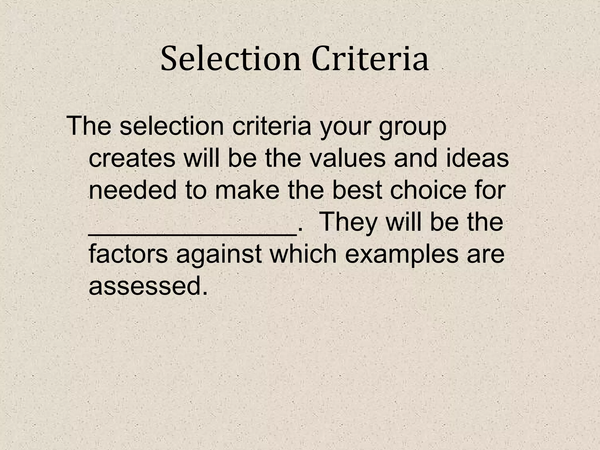 How to create a criteria (2) | PPT