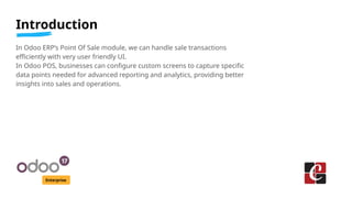 How to Create a Custom Screen in Odoo 17 POS | PPTX