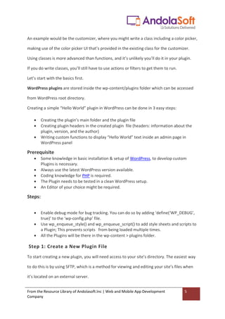 How to Create a Custom WordPress Plugin | PDF