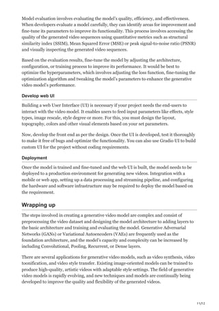 How to create a Generative video model.pdf | Video Software | Computer Software and Applications