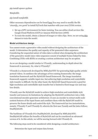 How to create a Generative video model.pdf | Video Software | Computer Software and Applications