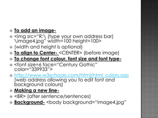 How to create a html webpage using notepad | PPTX