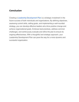 How to Create a Leadership Development Plan? | CIO Women Magazine | PDF