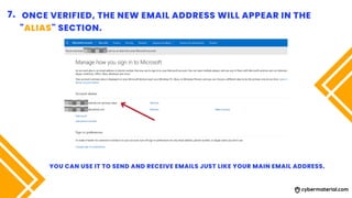 How to create aliases to protect your real email on Microsoft Outlook | PPT
