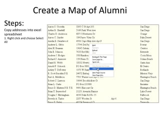 How to create a map of alumni distribution | PPTX