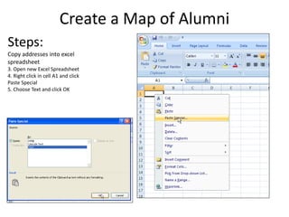 How to create a map of alumni distribution | PPTX