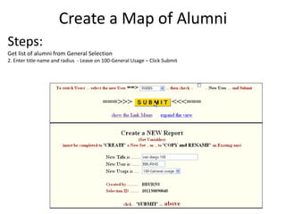 How to create a map of alumni distribution | PPTX