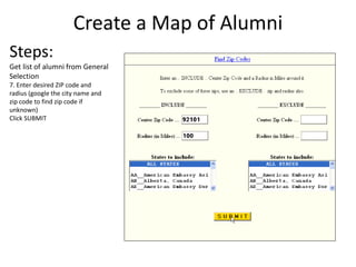 How to create a map of alumni distribution | PPTX