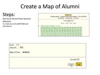 How to create a map of alumni distribution | PPTX