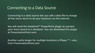 Create Digital Menu Boards Using PowerPoint | PPTX | Desktop Publishing ...