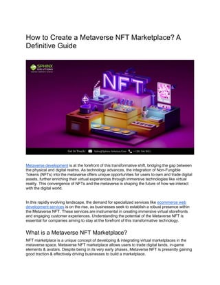 How to Create a Metaverse NFT Marketplace A Definitive Guide (1).pdf