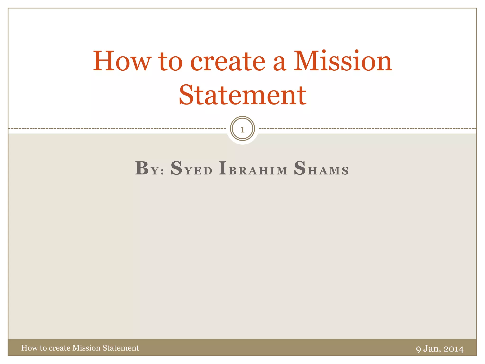 How to create a mission statement | PPTX