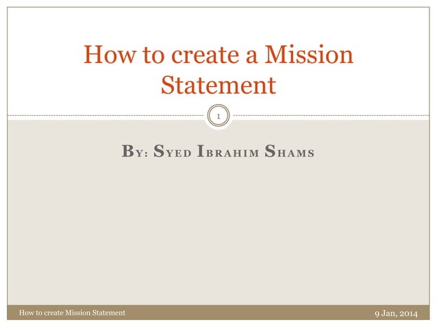 How to create a mission statement | PPT