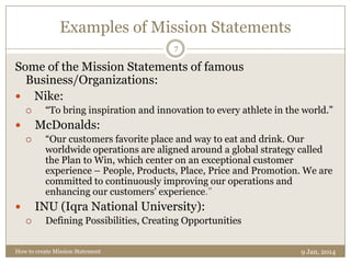 How to create a mission statement | PPTX