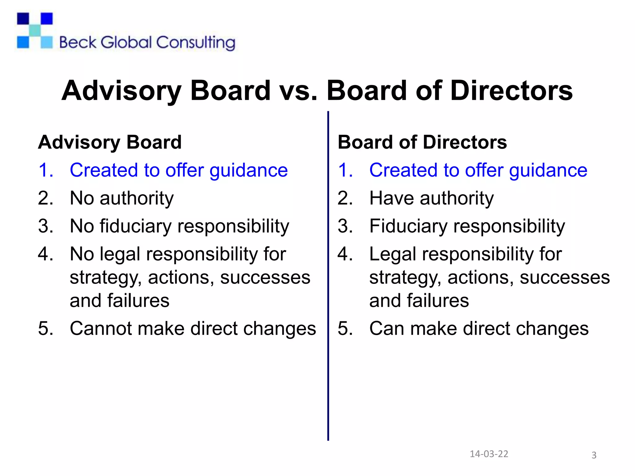 How to create an advisory board | PPTX