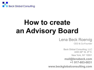 How to create an advisory board | PPTX