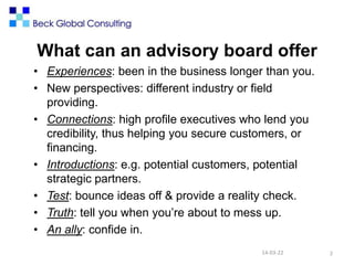 How to create an advisory board | PPTX