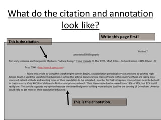 How to create an annotated bibliography | PPT