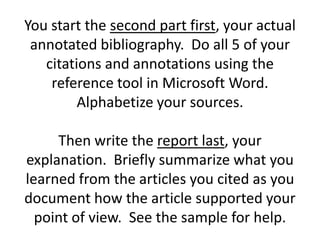 How to create an annotated bibliography | PPT