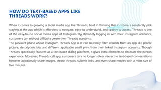 How to Create an App Like Threads Its Cost, Features, Process.pptx