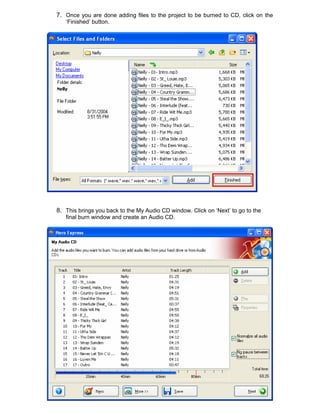 How to create an audio cd | PDF