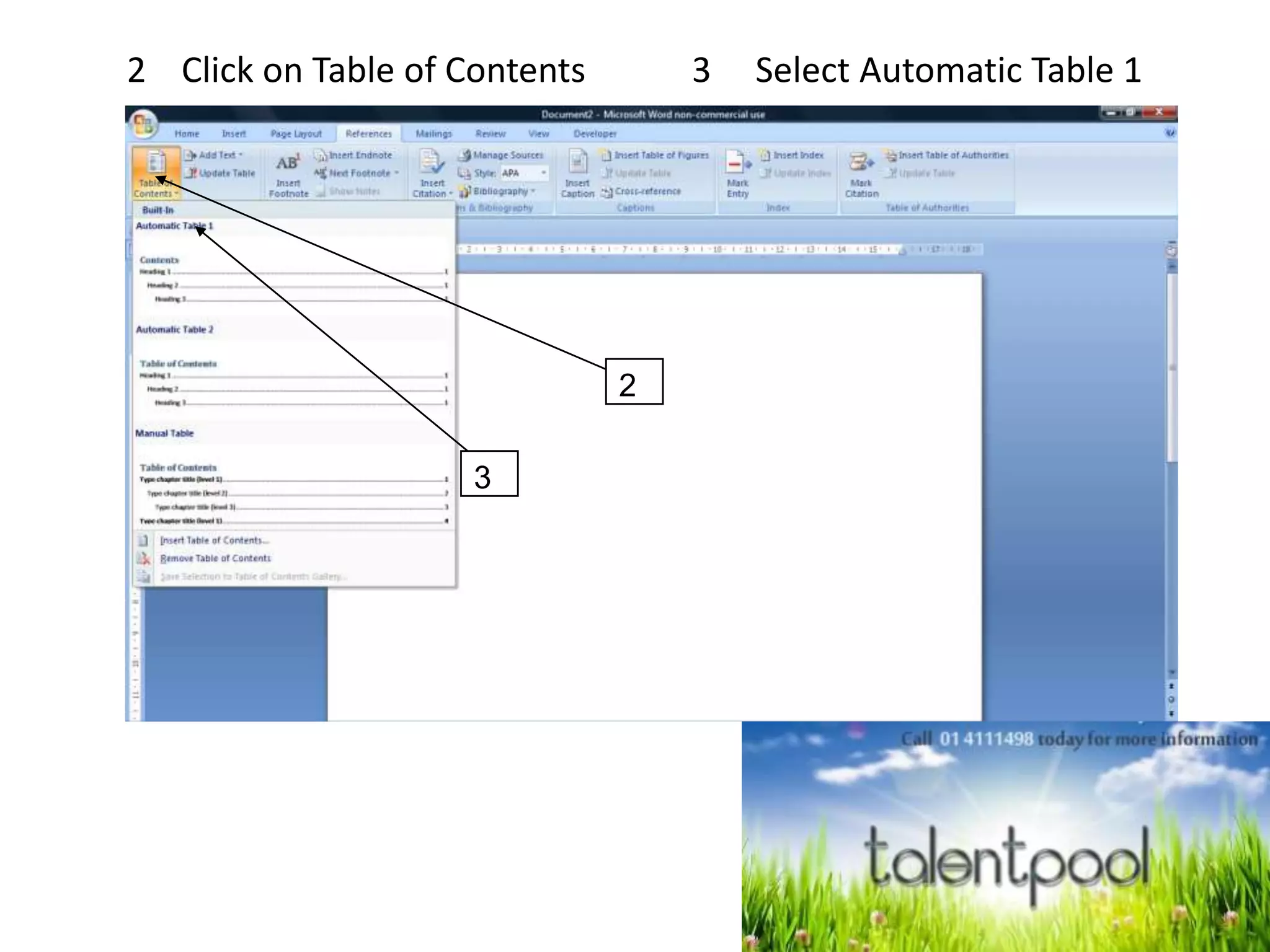 How to create an automatic index in microsoft for Beginners | PPT