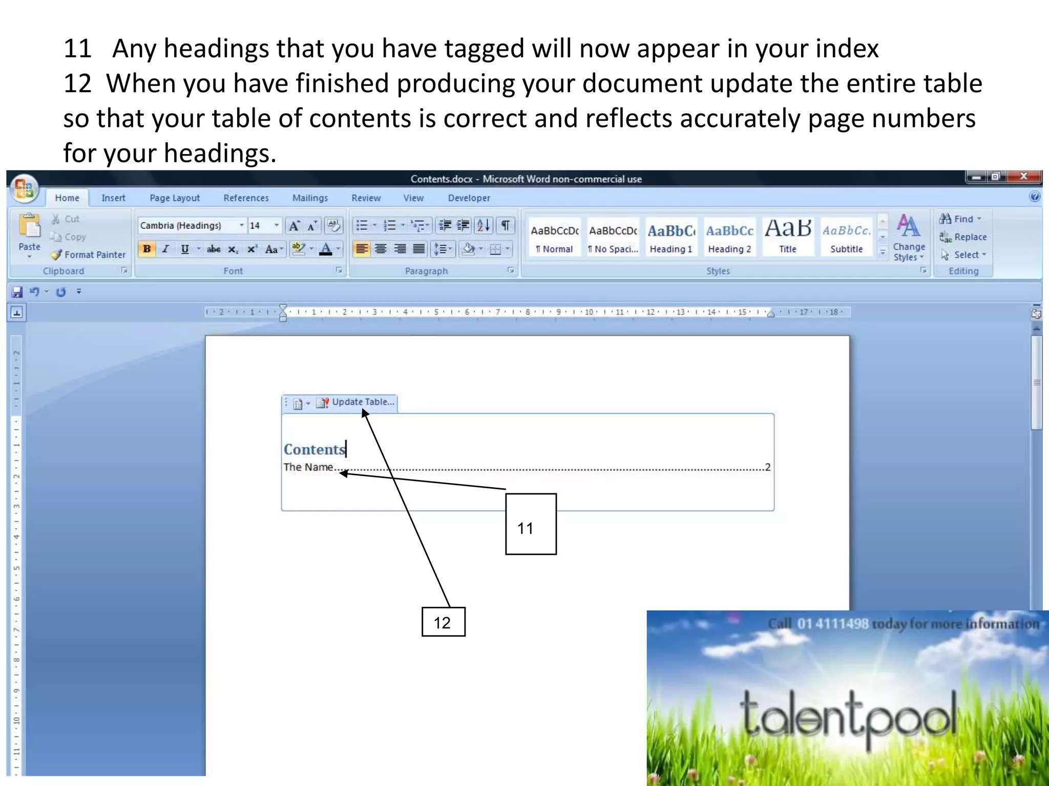 How to create an automatic index in microsoft for Beginners | PPT