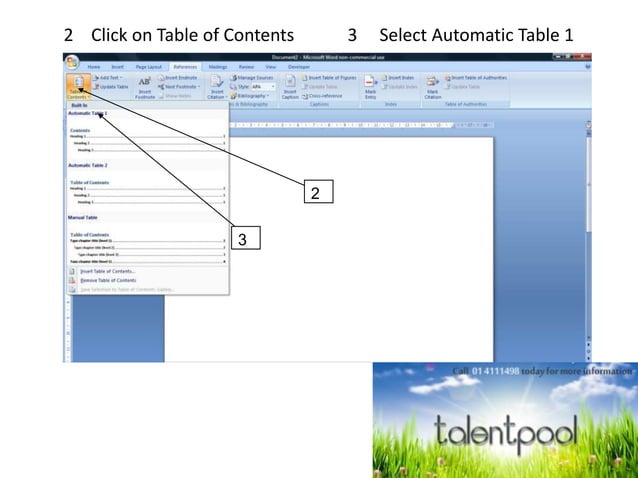 How to create an automatic index in microsoft for Beginners | PPT