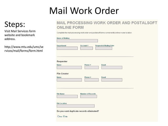How to Submit a Mail Work Order | PPT