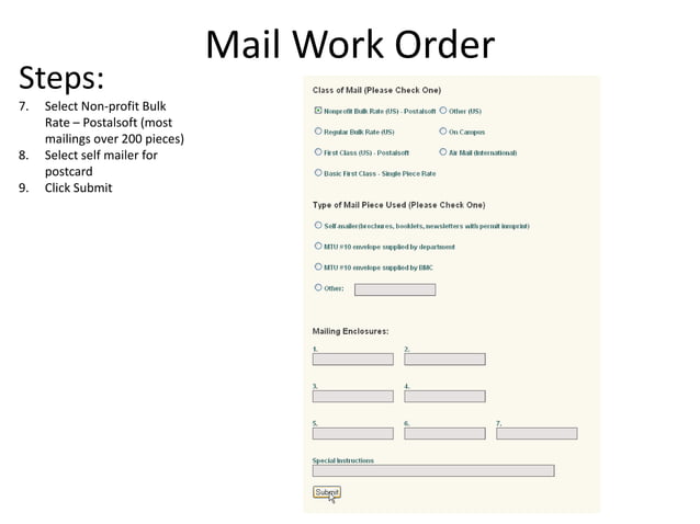 How to Submit a Mail Work Order | PPT