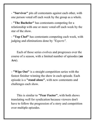 How to create and pitch a reality tv show idea | PDF