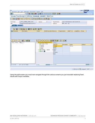 How to create_an_ecatt | PDF