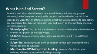 How to make effective end screen for you tube video in 2021 | PPT