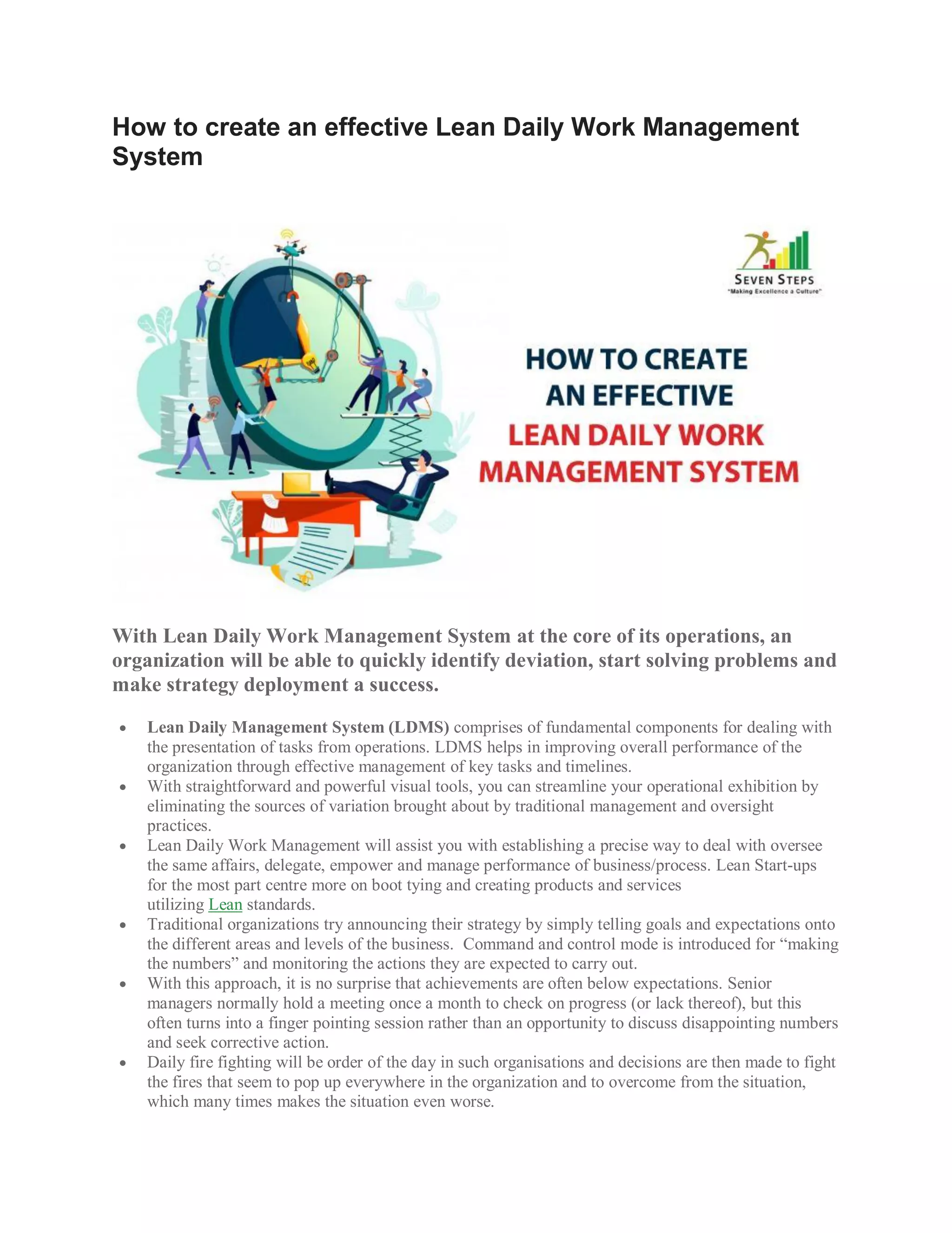 How to create an effective lean daily work management system | PDF